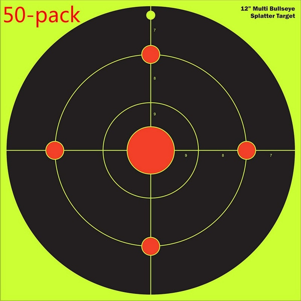 50 Pack - 12 inch Multi Bullseye - shooting stickers Shooting Targets ...