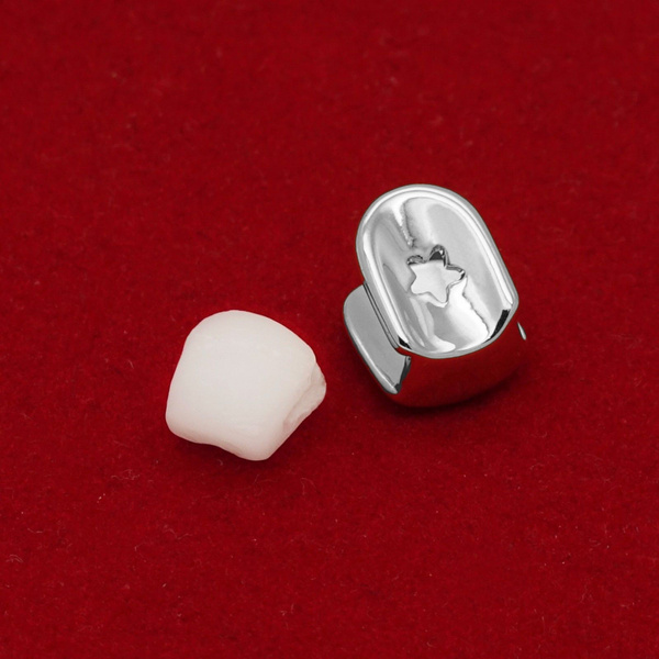 HOT Silver Plated Small Single Tooth Cap Grillz Hip Hop Teeth Grill ...