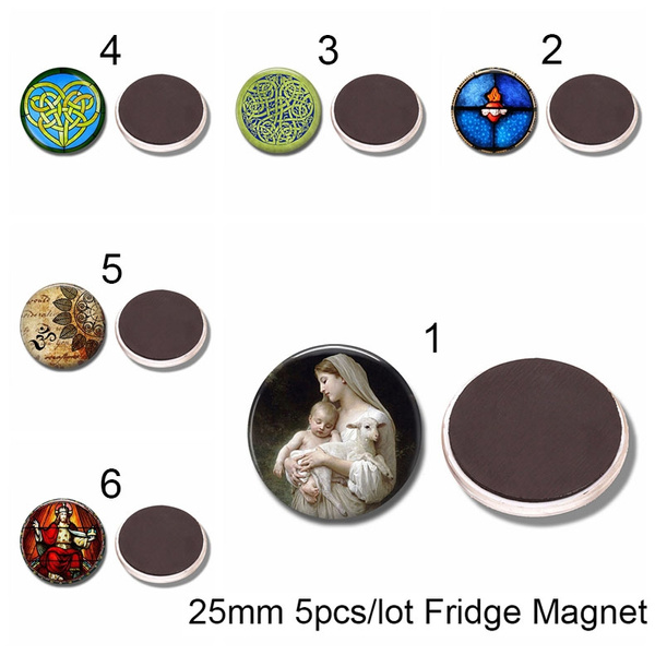 5pcs/lot 25mm Religious Jesus Christ Jewelry Glass Dome Fridge Magnets ...