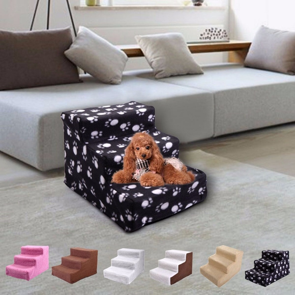 Soft Pet Stairs 3 Steps Ramp Portable Indoor Animal Cat Dog Ladder W ...