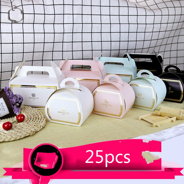 Portable mousse cake box, 25 pcs cut cake packing box, baking packaging ...