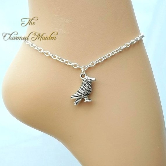 Crow Anklet, Crow Ankle Chain, Bird Ankle Bracelet, Pagan Anklet, Raven ...