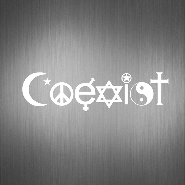 Coexist Funny Laptop Car Window Bumper JDM Euro Dub Vinyl Decal Sticker ...