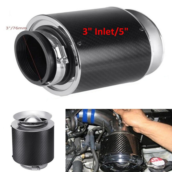 3" Inlet /5" Carbon Fiber Look Hi-Flow Air Filter For Cold Air/Short ...