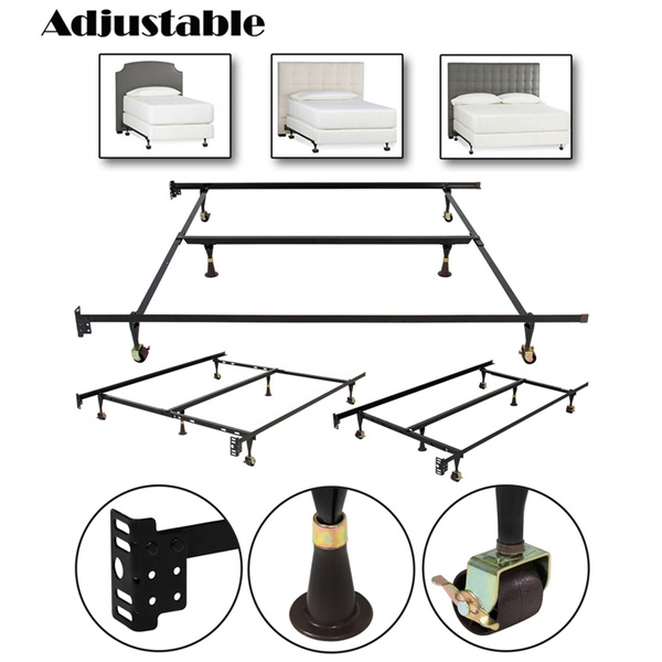 Metal Bed Frame Adjustable Queen Full Twin Size W/ Center Support | Wish