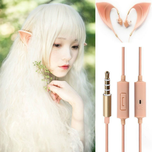 Cute Fairy Earbuds Headphones Corded Elves Ear Design Cosplay Earphone ...