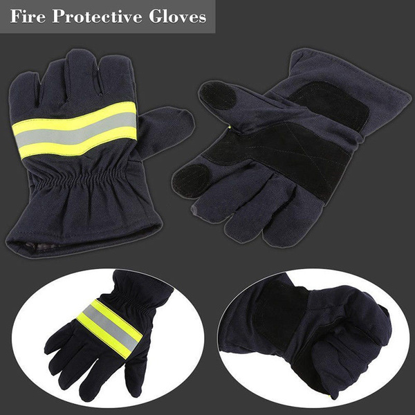1 Pair Non-slip Heat Proof Gloves Fire Proof Gloves Firefighting Gloves ...