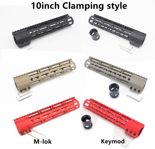 10'' inch Keymod/M-lok Clamp Style Handguard Rail Picatinny Free float ...