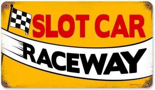 Vintage Hot Rod Slot Car Raceway Metal Sign Man Cave Garage Shop Decor ...