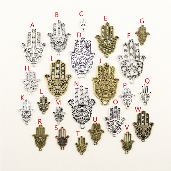 10 Pieces Fatima Hand Hamsa Charms Pendant For DIY Jewelry Making ...