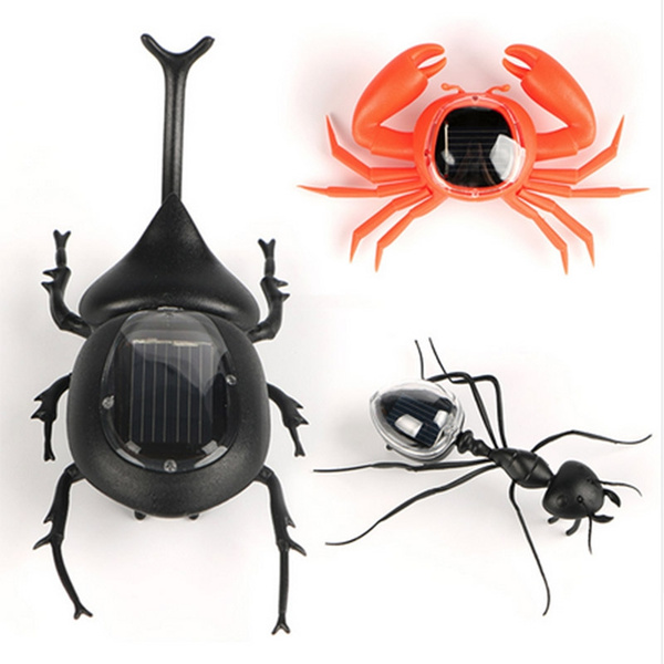 Mini Kids Solar Energy Powered Spider Locust Cockroach Car Ant Beetle ...