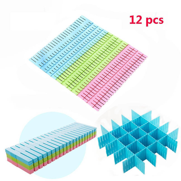 12pcs Drawer Divider Adjustable Grid Drawer Organiser Dividers Cut To ...