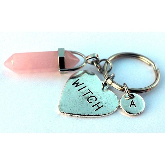 Healing Crystals Witch Key Chain, Witchcraft Keyring, Chakra Stones Key ...