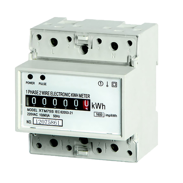 Single Phase Household Din Rail Contactor Power Energy kwh Meter 220V ...