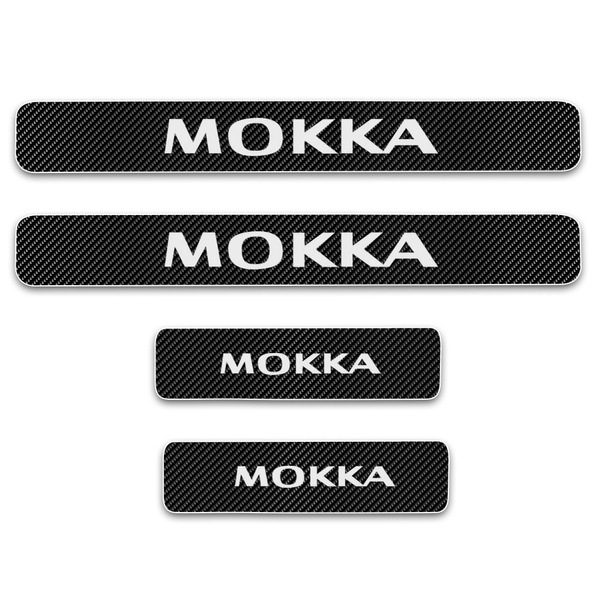 For Opel MOKKA Car Door Sill Decoration Scuff Plate Carbon Fibre Vinyl ...