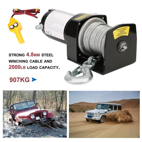 Compact Waterproof Electric Winch Durable Cars Off-Road Engines Lift ...