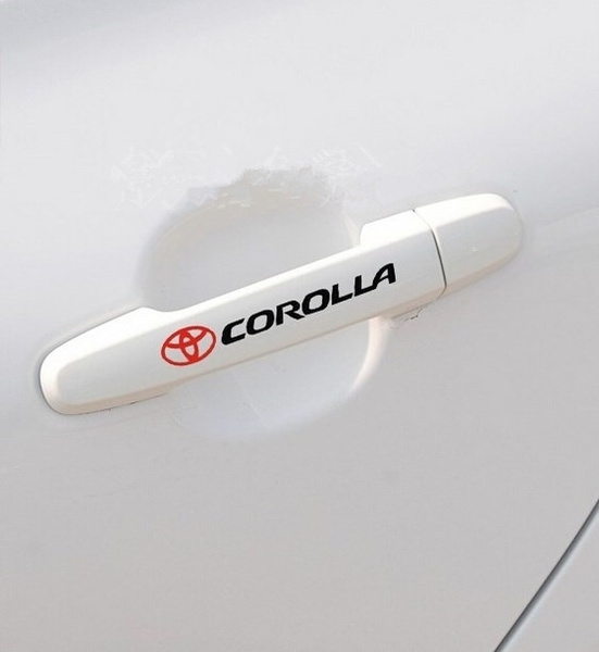 4 X Emblems four doorknob stickers decal DOOR for Toyota corolla CARS ...