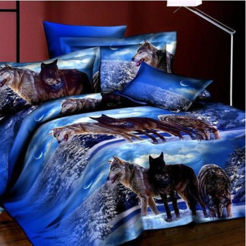 New 3D Bedding Wolves Animals Bedding Sets Duvet Cover Bed Set Queen ...