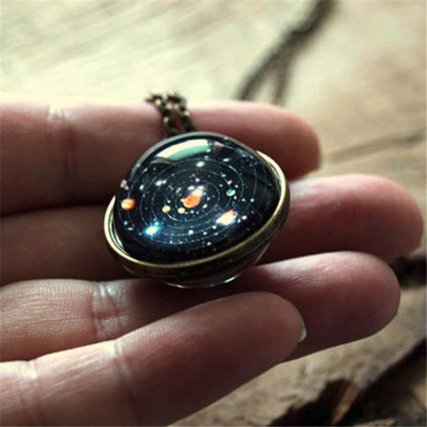 Solar System Necklace Pendant,Planet Necklace, Galaxy S, Double Sided ...