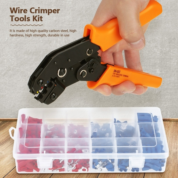 Cable Ratchet Crimper Plier Crimping Tool + 450 pcs Electrical Terminal ...