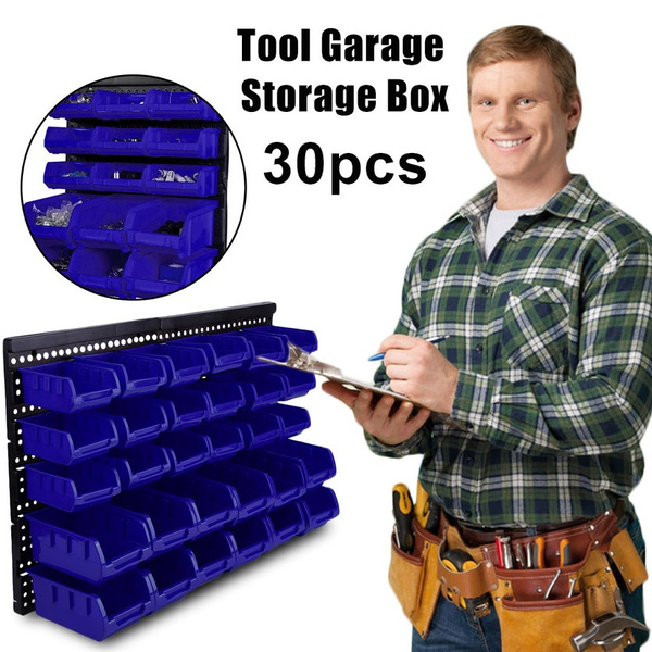 30pcs Slanted Mouth Plastic Parts Bin Organizer Tool Classify Storage ...