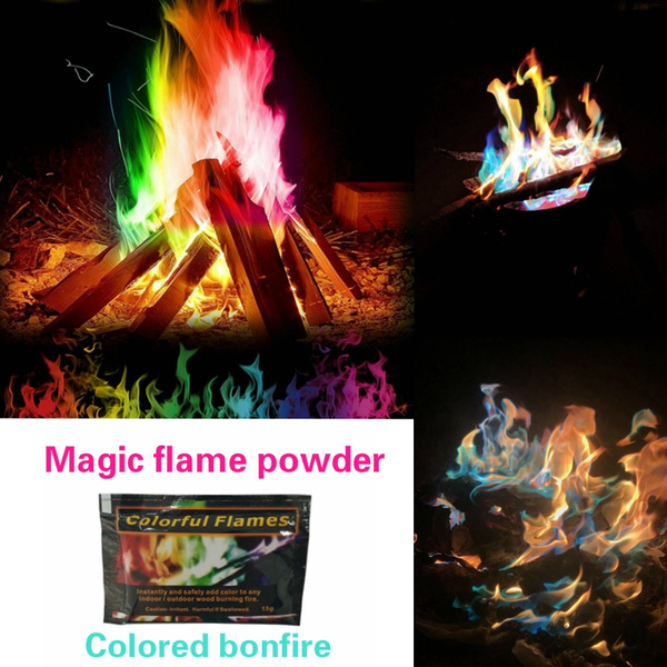 Colored flame powder Flame stain Party camping Beach bonfire ...