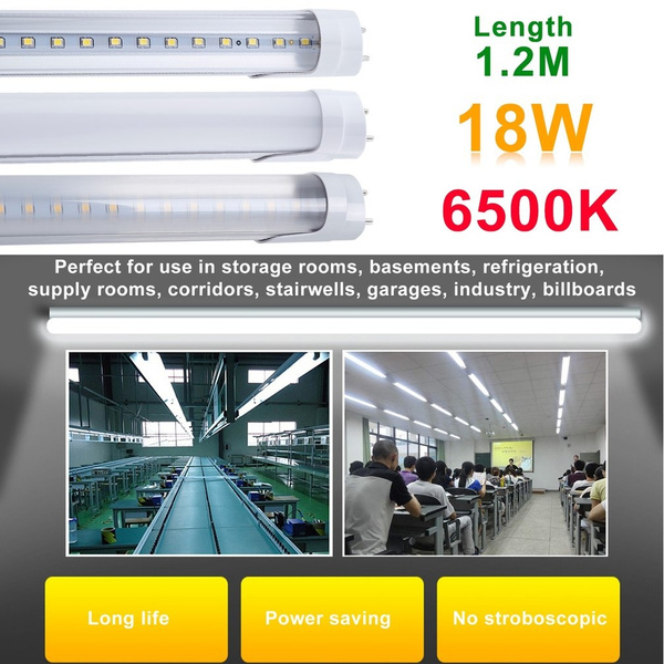 10pcs Daylight Lamp T8 Fluorescent LED Tube Light 1.2m 18W Pure White ...