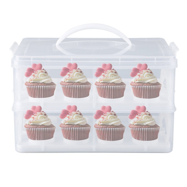 Cupcake Carrier Mini Cake Box Cup Cake Holder Storage Container ...