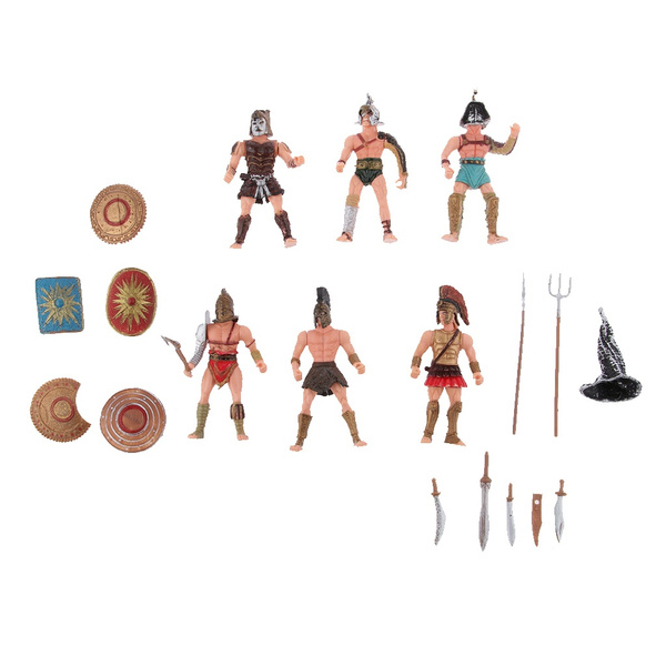 Ancient Roman Gladiator DIY Medieval Warriors Figure Models Playset for ...