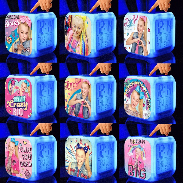 Cute Jojo Siwa LED Light Alarm Clock Boys Girls Alarm Clock Fashion ...