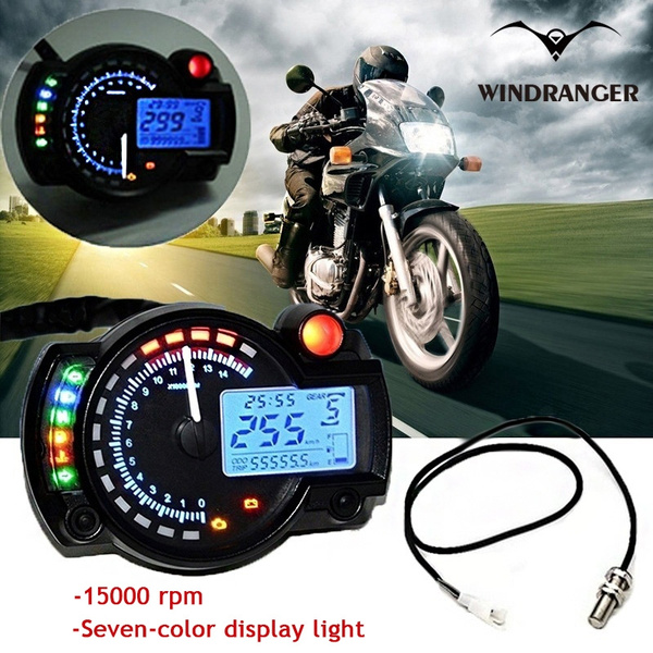 Motorcycle Digital Speedometer Odometer LCD Backlight Dashboard ...