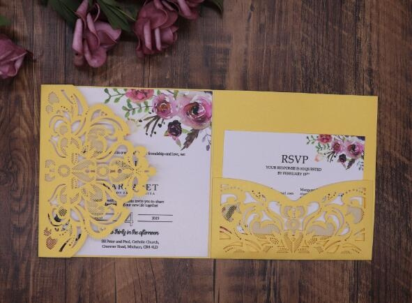 20pcs Luxury 3Folds Invitation cards for Wedding Invitations Birthday ...