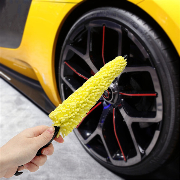 Car Wheel Brush Plastic Handle Vehicle Cleaning Brush Wheel Rims Tire ...