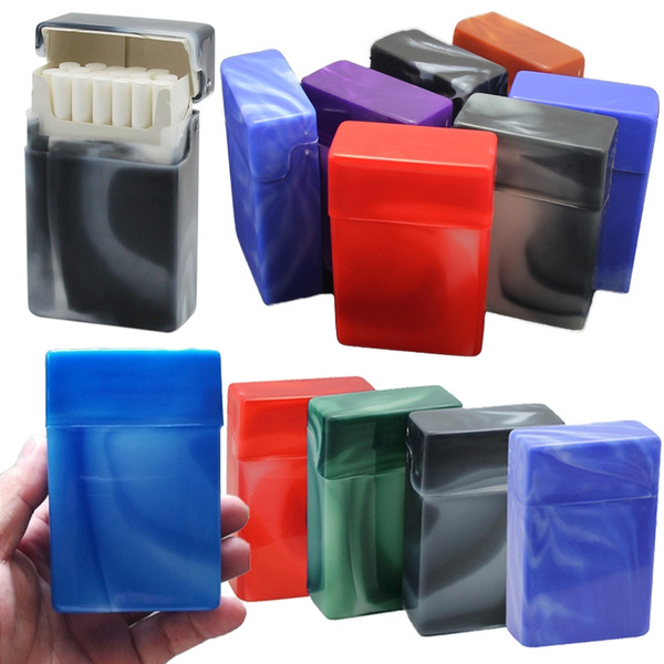 1PC Smooth Jelly Colored Cigarette Case Portable Plastic Cigarette Box ...