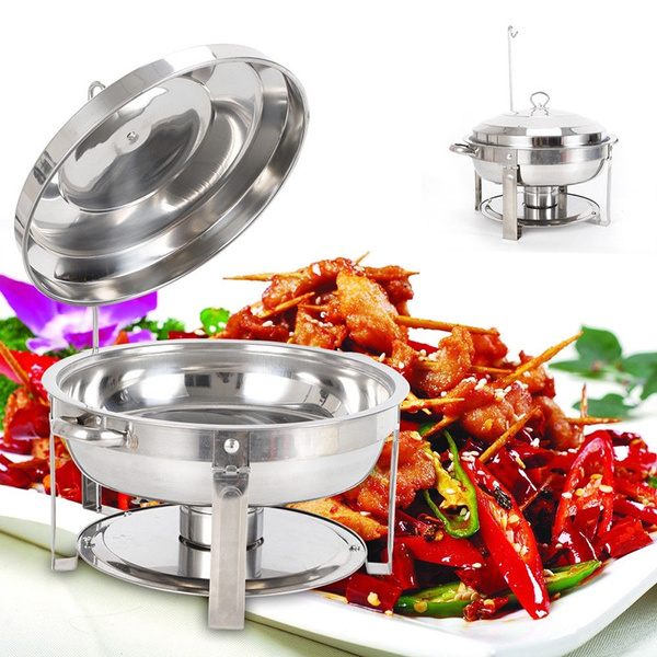 Chafing Dish Food Warmer Stainless Steel Holding Tank Round Heat Tank ...
