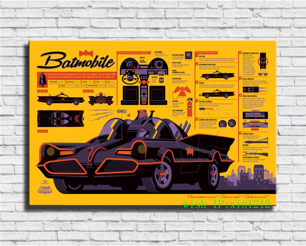 Batmobile by Tom Whalen,Home Decor HD Print Painting on Canvas/Unframed ...