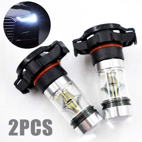 2x 5202 H16 PS24W 100W Car LED DRL Fog Light Lamp Bulb White 6000K | Wish