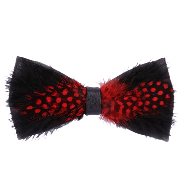 Leather Bow Tie Men's Luxury Bowtie With Box Fashion Feather Bow Ties ...