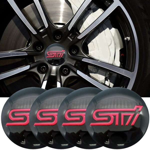 4pc 56mm STI Stickers Auto Car Wheel Center Hub Caps sticker For Subaru ...