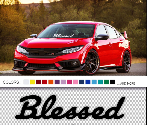 High Quality 50x15cm Blessed decal in dapper font windshield windscreen ...