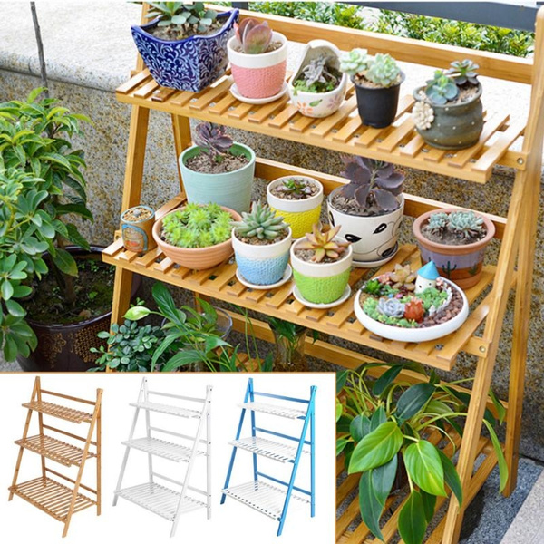 Multi Layer Plant Pots Rack Foldable Stand Shelf For Home Garden Patio ...