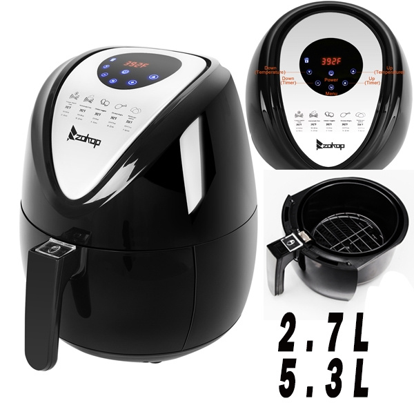 2.7/5.3L Computer Capacity Digital Air Fryer W/ LCD Screen and Non ...