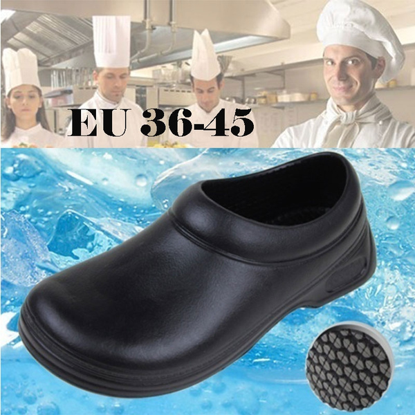 Cook Chef Work Shoes Non-slip Shoes Men Sandals Kitchen Slip-on Black ...