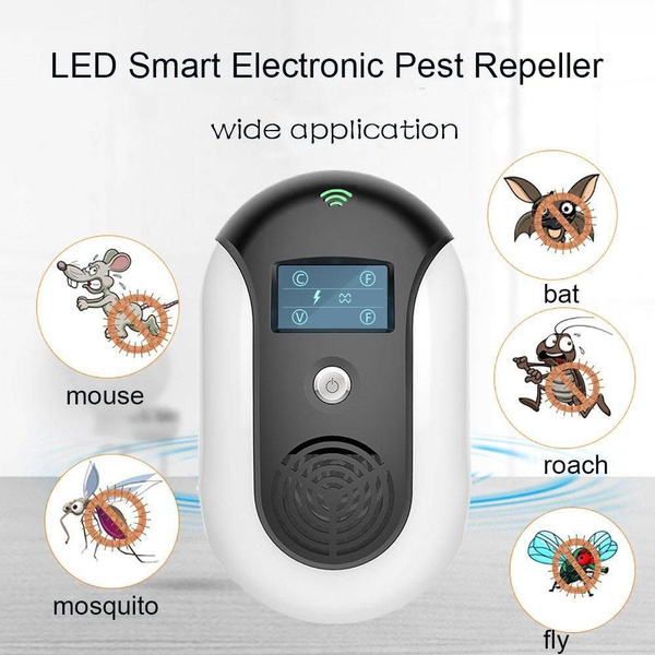 LED Ultrasonic Pest Repeller Sound Waves Mice Mosquito Insect Fly ...