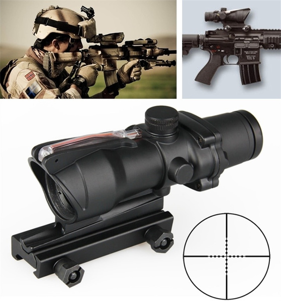New Tactical 4x32 ACOG Style Optical Scope Riflescope Military Use ...