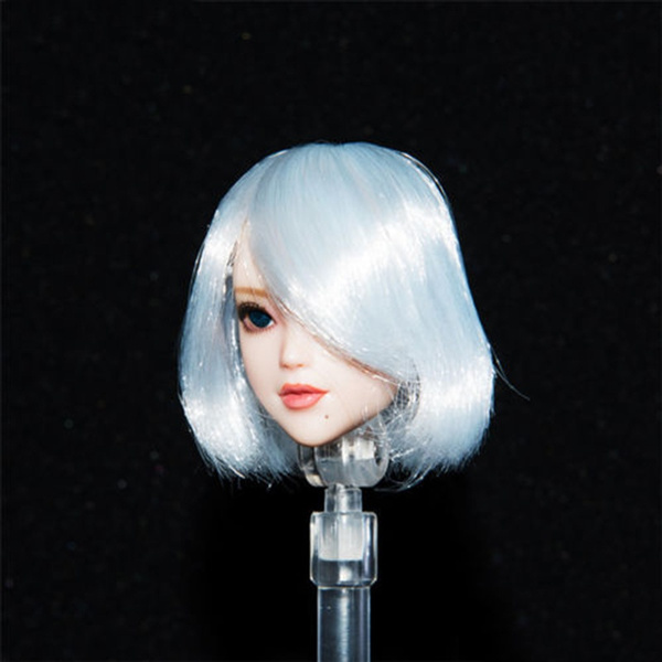 1/6 Scale Female Head Sculpt with Movable Eyes Automata 2B Girl Short ...