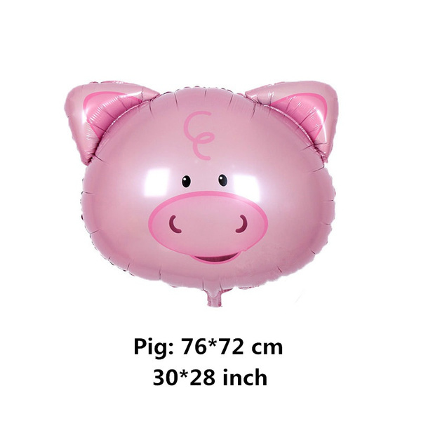 1pcs 76*72cm Huge Size Cartoon Pink Pig Aluminum Foil Balloons Helium ...