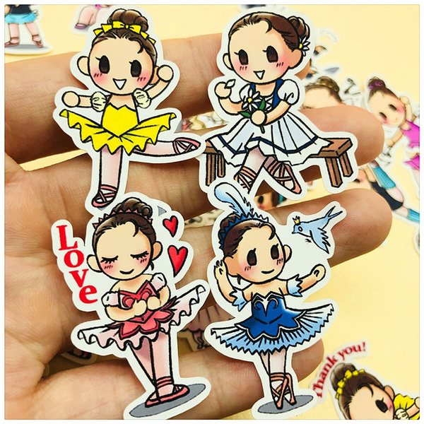 40pcs Self-adhesive Ballet Girl Decorative Scrapbooking Stickers DIY ...