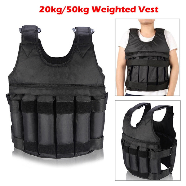 Adjustable Load 20kg/50kg Weighted Vest / Jacket Exercise Training ...