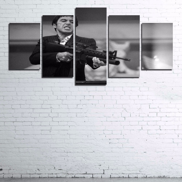 5Panels Unframed HD Al Pacino Scarface Gun Movie Family Poster Canvas ...